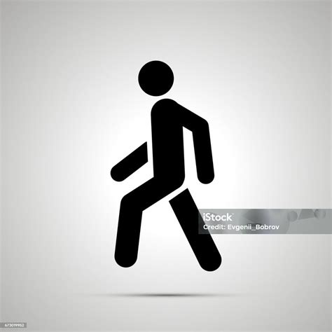 그림자의 걷는 사람이 간단한 블랙 아이콘 녹색 신호등에 대한 스톡 벡터 아트 및 기타 이미지 녹색 신호등 걷기 상징