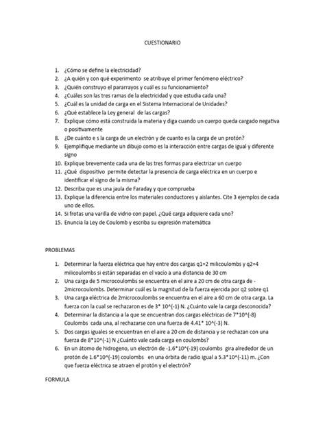 Ley De Coulombs Descargar Gratis Pdf Electricidad Carga Eléctrica