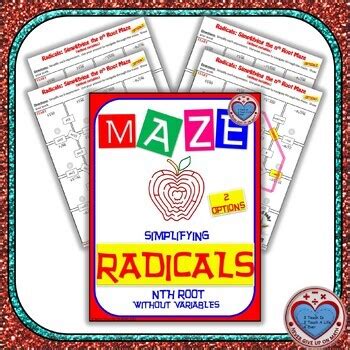 Maze Radicals Simplifying Nth Root No Variables 2 Options