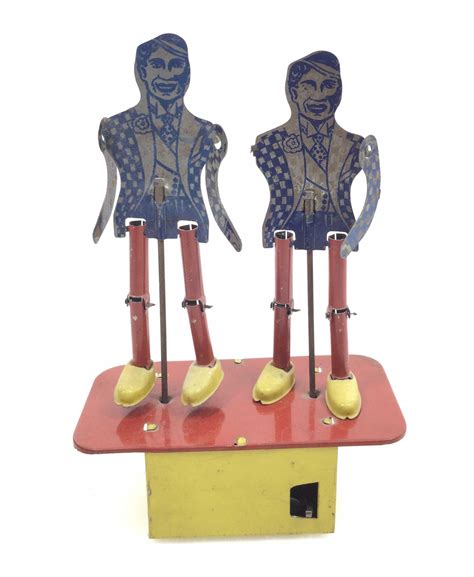 Lot Vintage Tin Litho Wind Up Jitterbug Toy