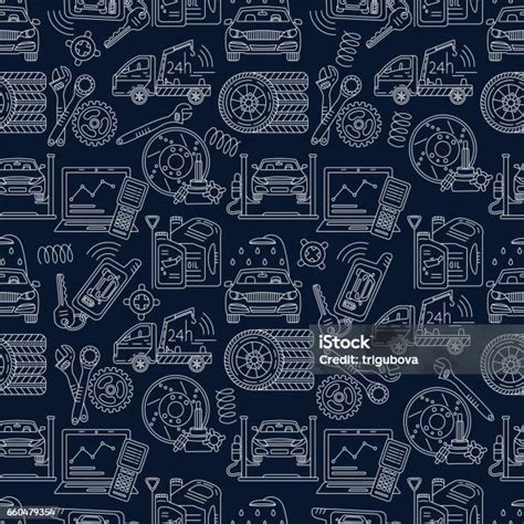 자동 라인 기호타이어 서비스 세 차장 견인 트럭 등등 기계공에 대한 스톡 벡터 아트 및 기타 이미지 기계공 날씬한 라벨