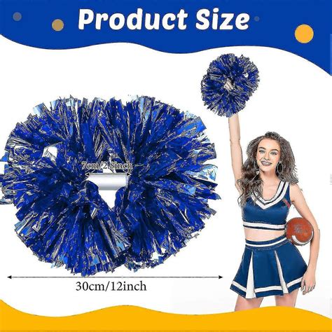 24 Pack Metallic Cheerleading Pom Pom 12 Inch Cheerleader Pom Poms With