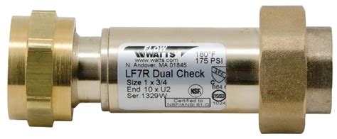 34 In Bronze Dual Check Valve Backflow Preventer Lf7ru2 2 34 A And R