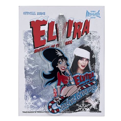 Elvira Candy Cane Acrylic Ornament Kreepsville