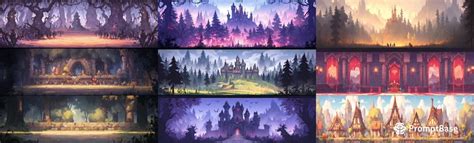2d Side Scrolling Video Game Sceneries Midjourney Prompt Promptbase