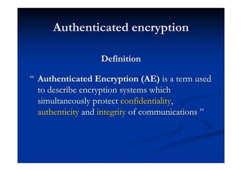 Authenticated Encryption Gcm Ccm Ppt