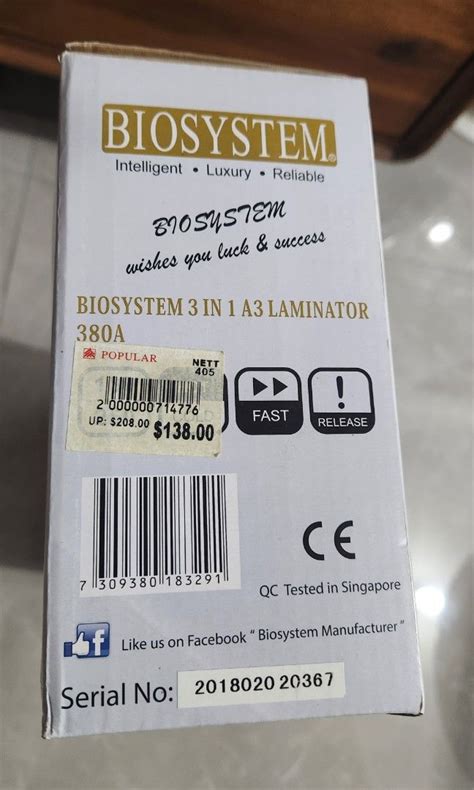 Biosystem 3 In 1 A3 Laminator 380a Computers And Tech Office And Business