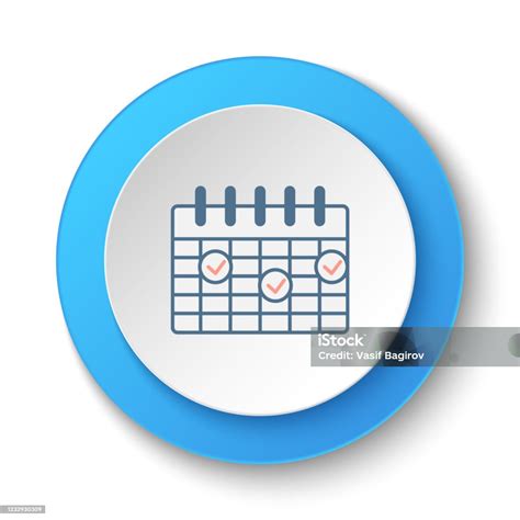 웹 아이콘의 둥근 버튼입니다 달력 마감일 벡터 아이콘입니다 버튼 배너 라운드 응용 프로그램 일러스트를 위한 배지 인터페이스 에 대한 스톡 벡터 아트 및 기타 이미지