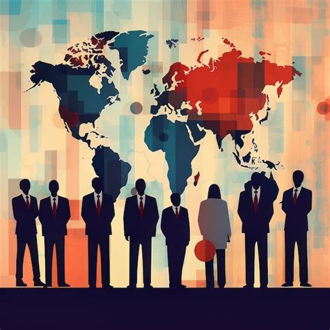 Premium Ai Image Global Business People Meeting World Map Globalization Connection Concept