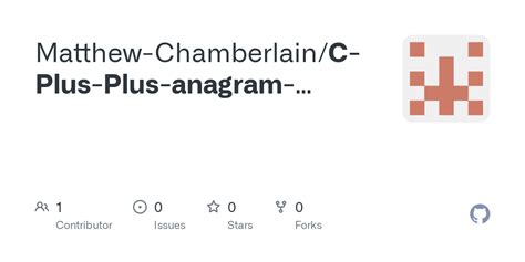 Github Matthew Chamberlainc Plus Plus Anagram Solver