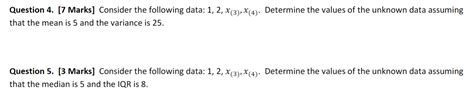 solved question 4 [7 ﻿marks] ﻿consider the following data