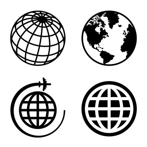 Globe Earth Vector Icons Set Stock Vector In8finity 36393845