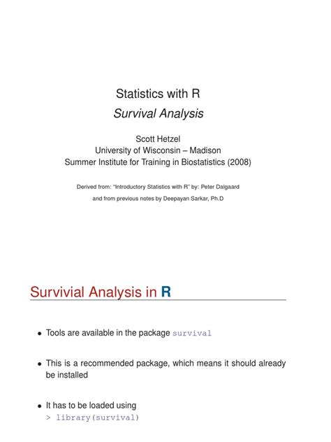 Statistics With R Survival Analysis Pdf Statistical Analysis Teaching Mathematics