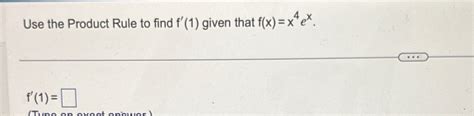 solved use the product rule to find f 1 ﻿given that