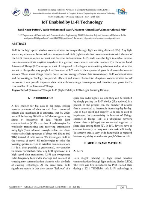 PDF IoT Enabled By Li Fi Technology