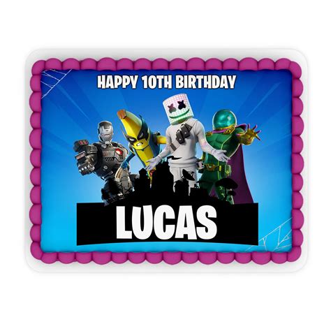 Fortnite Personalized Sheet Cake Topper Unique Fortnite Cake Decorat