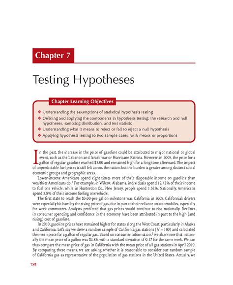 Testing Hypothesis For Quantative Methods 158 Chapter 7