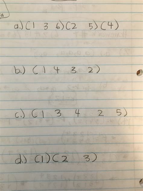 solved write each permutation as a product of transpositions