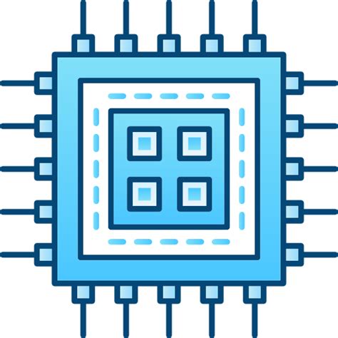 Cpu Cubydesign Blue Icon