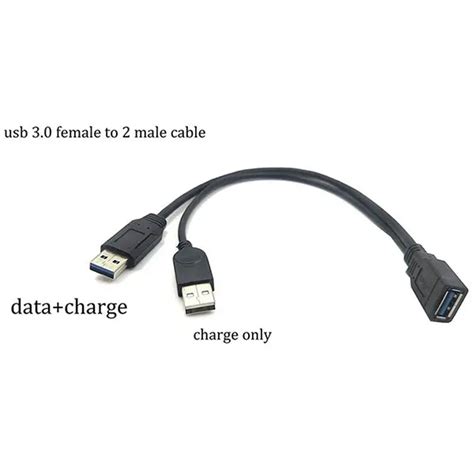 USB Female To Dual USB Male Extra Power Data Extension Ido Lk