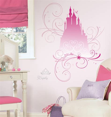 Disney Princess Scroll Castle Peel And Stick Giant Wall Decals W Glitt