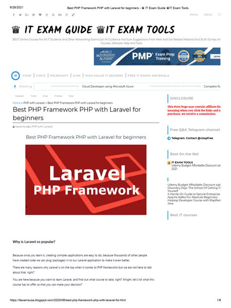 Best Php Framework Php With Laravel For Beginners Pdf