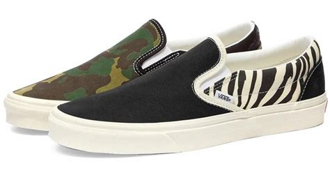 These Mismatched Zebra Camo Vans Slip Ons Are Here To Kickstart Summer Maxim