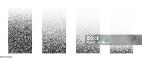 페이딩 직사각형 그라데이션 집합입니다 검은색 점선 텍스처 요소 컬렉션입니다 점묘 음영 개체 팩입니다 노이즈 그레인 도트 워크
