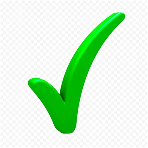 Tick Check Correct True Done Mark 3D Green Icon PNG Citypng