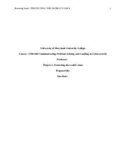 CYB 600 Project2 Docx Running Head PROTECTING THE WORLD S DATA University Of Maryland