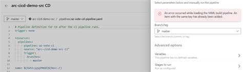 An Error Occurred While Loading The YAML Build Pipeline Issue 9 Azure Arc Cicd Demo Src