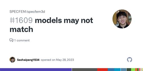 Models May Not Match · Issue 1609 · Specfemspecfem3d · Github