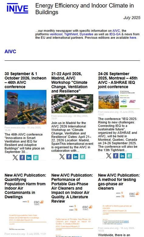 🥁 Energy Efficiency And Indoor Climate In Buildings Is Out With The Latest Updates From Aivc