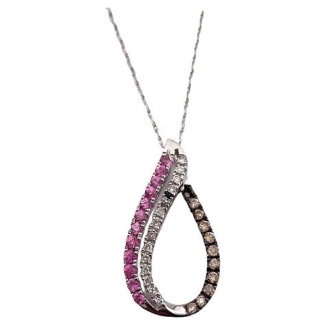 Slim 14k White Gold Diamond Necklace For Sale At 1stdibs