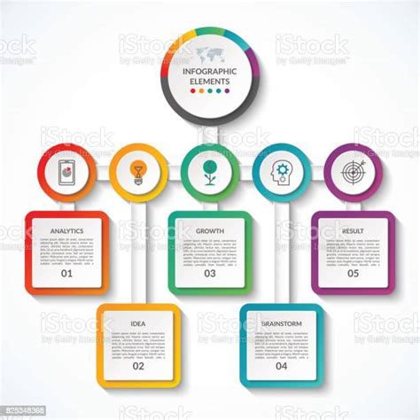 5 옵션 Infographic 배너입니다 벡터 템플릿입니다 웹 보고서 비즈니스 프레 젠 테이 션에 대 한 차트 다이어그램 그래프