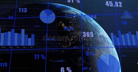 Global Statistics And Data Visualization Image Over Rotating Earth Stock Image Image Of Trends