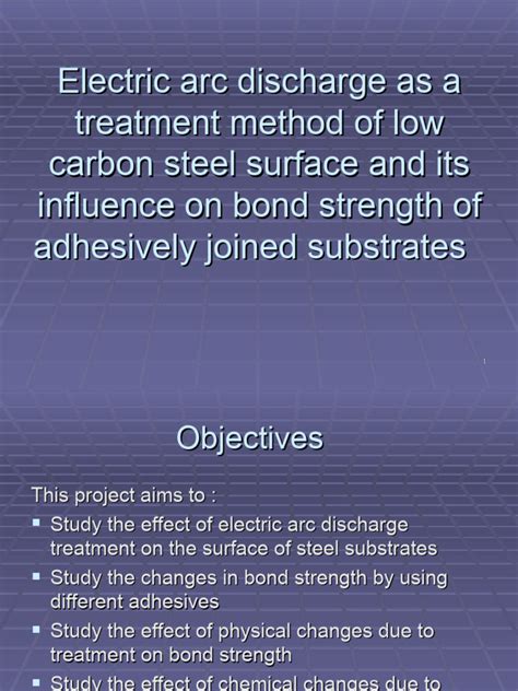 Influence Of Electric Arc Discharge Parameters On Bond 1 Pdf