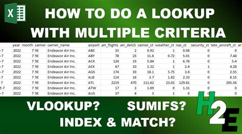 How To Do A Lookup With Multiple Criteria In Excel
