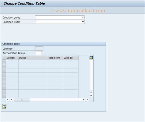 FNCOT LOC CHNG SAP Tcode Change Condition Table Transaction Code