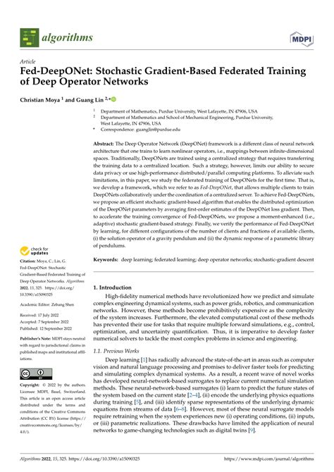 Pdf Fed Deeponet Stochastic Gradient Based Federated Training Of Deep Operator Networks