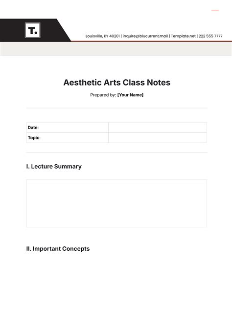 Free Class Note Templates Editable And Printable