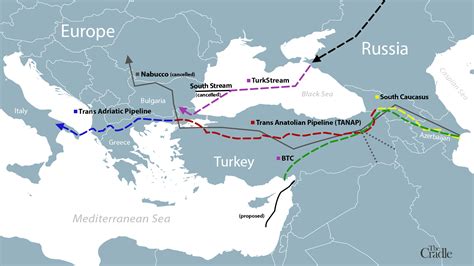 Map Of Gas Pipelines Passing Through Turkey Turkstream Trans Anatolian
