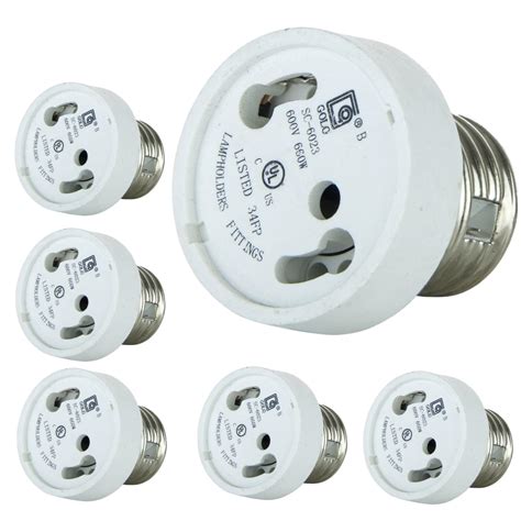 Diodesy Pack Of 6 E134 E26 To Gu24 Adapter Converter Medium Base To Gu24 Socket Adapter