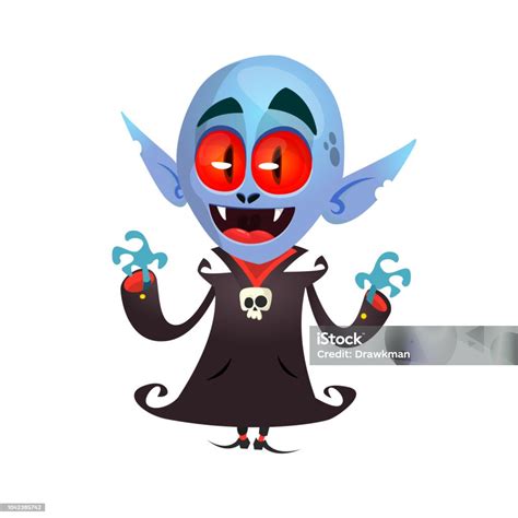 빨간 눈을 가진 귀여운 만화 뱀파이어입니다 드라큘라의 벡터 일러스트 레이 션 검은색에 대한 스톡 벡터 아트 및 기타 이미지 검은색 고딕 양식 공포 무서움 Istock