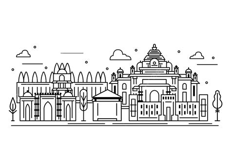 Building City Line Vector Hd Png Images Line Drawing City Buildings