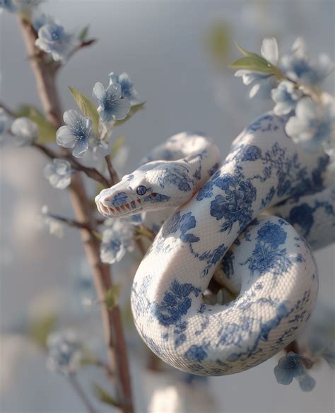 Snake 🐍 Snake Aesthetic Cute White Snakes In Nature Floral Snake