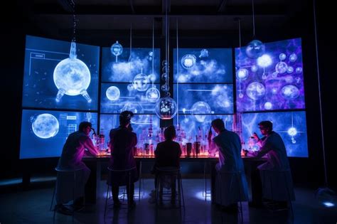 premium photo photographing a group of engaged scientists generative ai