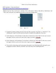 Lab 9 Interference 1 1 Docx PHYS 112 Lab Wave Interference PhET Simulation Wave Course Hero