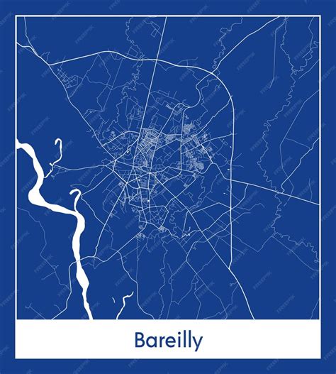 Premium Vector Bareilly India Asia City Map Blue Print Vector