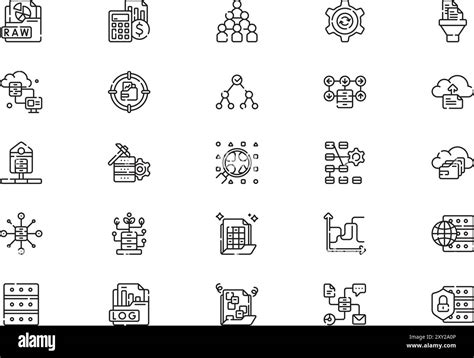 Data Analytics Icons Collection Is A Vector Illustration With Editable Stroke Stock Vector Image